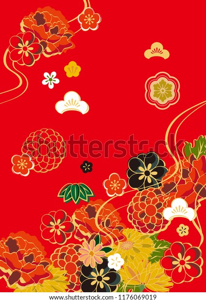 Japanese Japanese Style Gold Pattern Stock Vector (Royalty Free ...