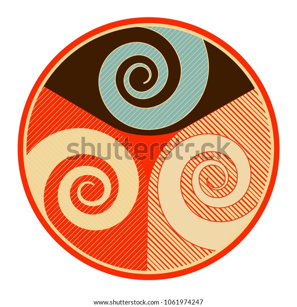 Japanese Style Graphic Circle Pattern Three: vector de stock (libre de ...