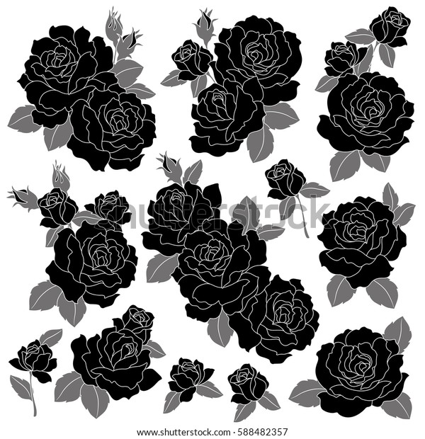 Japanese Style Rose Stock Vector (Royalty Free) 588482357 | Shutterstock