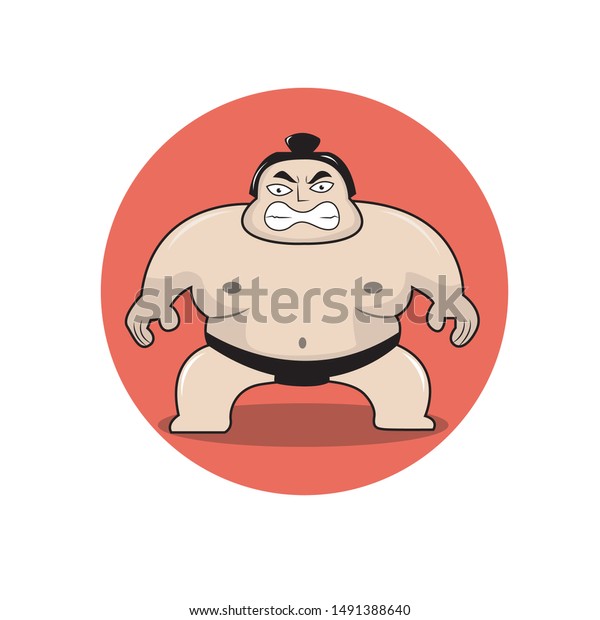 Japanese Sumo Cartoon Vector Drawing 스톡 벡터(로열티 프리) 1491388640 ...