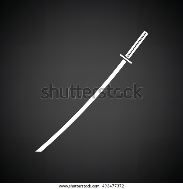 Japanese Sword Icon Black Background White Stock Vector (Royalty Free ...