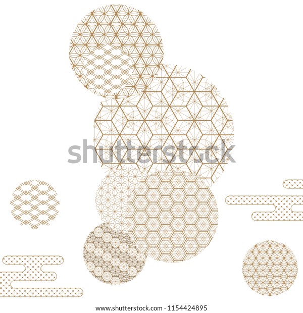Japanese Template Vector Gold Geometric Pattern Stock Vector (Royalty ...