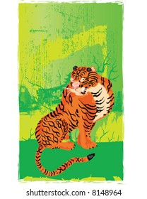 Japanese Tiger Green Stock Vector (Royalty Free) 8148964 | Shutterstock