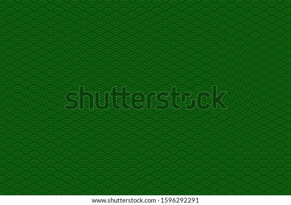 Japanese Traditional Green Pattern Wave Motif Stock Vector (Royalty ...
