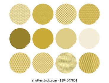 Japanese Traditional Pattern Set Round Stock Vector (Royalty Free ...