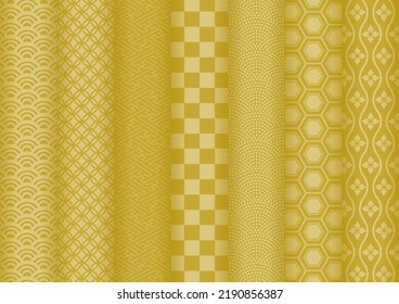 Japanese Traditional Pattern Set Various Patterns Stock Vector (Royalty ...