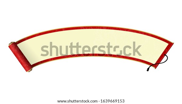 Japanese Traditional Scroll Paper Vector Illustration Stock Vector ...
