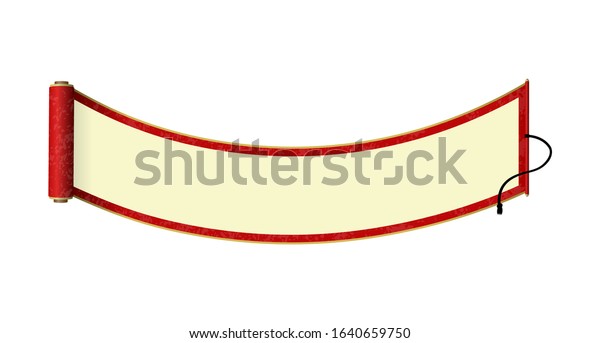 Japanese Traditional Scroll Paper Vector Illustration: เวกเตอร์สต็อก ...