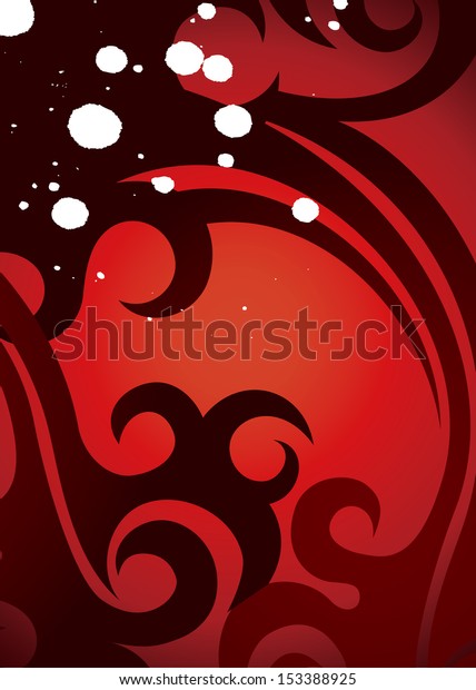 Japanese Tribal Patternred Stock Vector (Royalty Free) 153388925