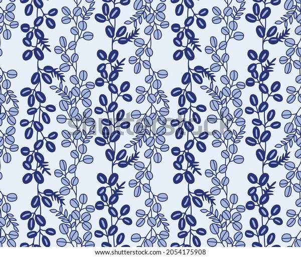 Japanese Vertical Leaf Vine Vector Seamless Stock Vector (Royalty Free ...