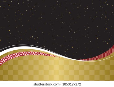 Japanese Wave Pattern Gold Black Stock Vector (Royalty Free) 1853129272 ...
