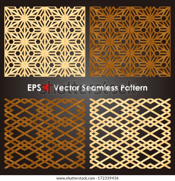 Japanese Wood Grid Seamless Pattern Stock Vector (Royalty Free) 172339436