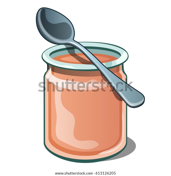 Un pot de purée de fruits : image vectorielle de stock (libre de droits ...