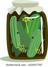 Jar Pickles Vector Illustration Stylization Stock Vector (Royalty Free ...