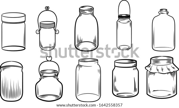 Jar Vector Set Collection Graphic Clipart Stock Vector (Royalty Free ...