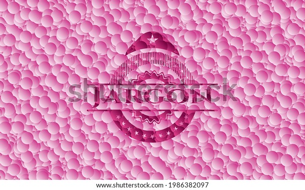 Jargon Realistic Pink Emblem Bubbles Background Stock Vector (Royalty ...