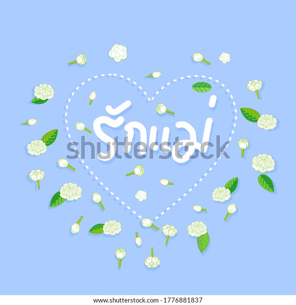 Jasmine Card Thai Language Mean Love Stock Vector (Royalty Free ...