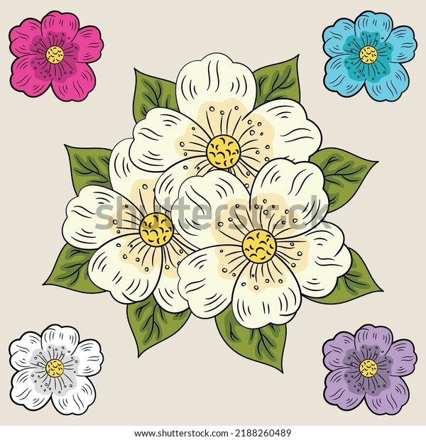 Jasmine Flowers Pattern Modern Floral Pattern Stock Vector (Royalty ...