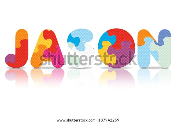 Jason Written Alphabet Puzzle Vector Illustration Stock Vector (Royalty ...