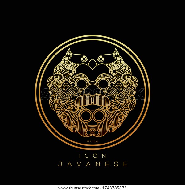 Javanese Logo Illustration Gold Background Colors Stock Vector (Royalty ...