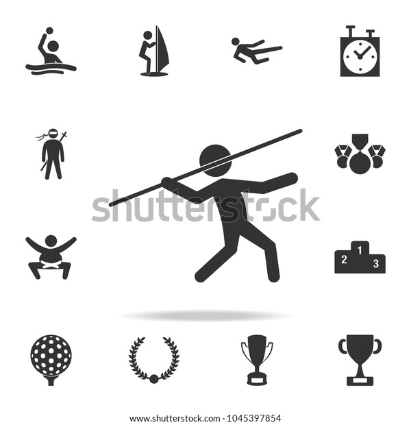 Javelin Throw Icon Detailed Set Athletes Stock Vector (Royalty Free ...