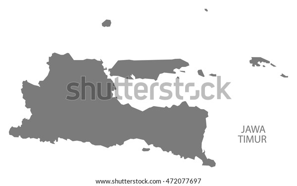Jawa Timur Indonesia Map Grey Stock Vector (Royalty Free) 472077697