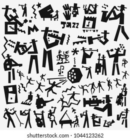 Jazz Band Icon Set Stock Vector (Royalty Free) 1044123262 | Shutterstock