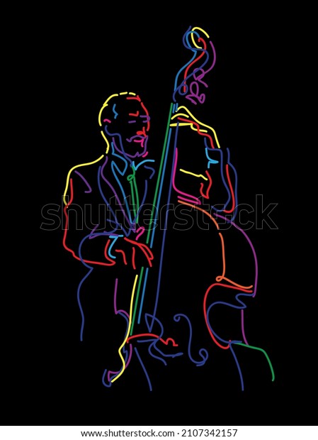 Jazz Bass Player Vector Illustration Stock Vector (Royalty Free ...