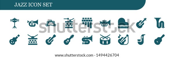Jazz Icon Set 18 Filled Jazz Stock Vector (Royalty Free) 1494426704 ...