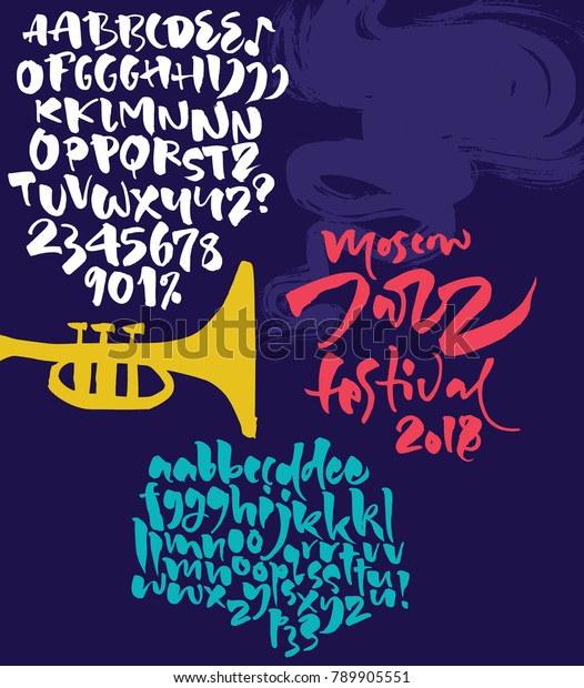 Jazz Improvisation Festival Poster Expressive Calligraphic Stock Vector ...