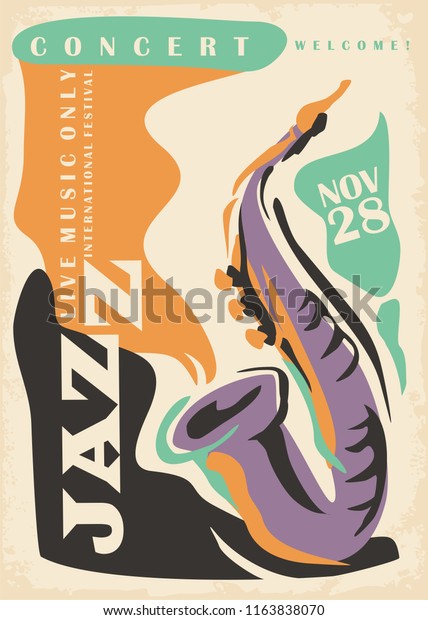 Jazz Poster Design Idea Artistic Drawing Stock Vector (Royalty Free ...