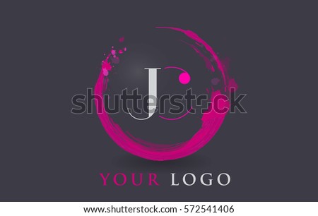 JC Circular Letter Brush Logo Pink Stock Vector (Royalty Free ...