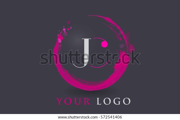 Jc Circular Letter Brush Logo Pink Stock Vector (Royalty Free ...