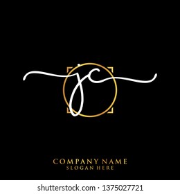Jc Initial Handwriting Logo Template Stock Vector (Royalty Free ...