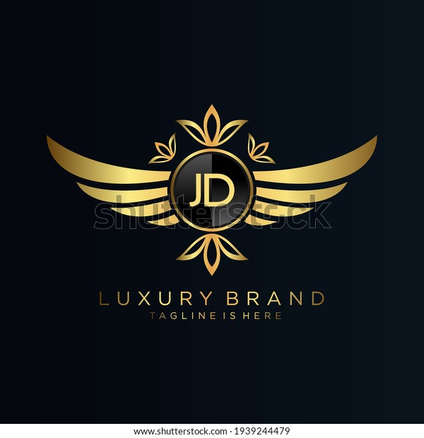 Jd Letter Initial Royal Templateelegant Crown Stock Vector (Royalty ...