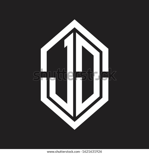 Jd Logo Monogram Hexagon Shape Outline Stock Vector (Royalty Free ...