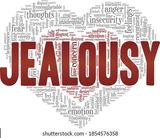 Jealousy Vector Illustration Word Cloud Isolated Stock Vector (Royalty ...