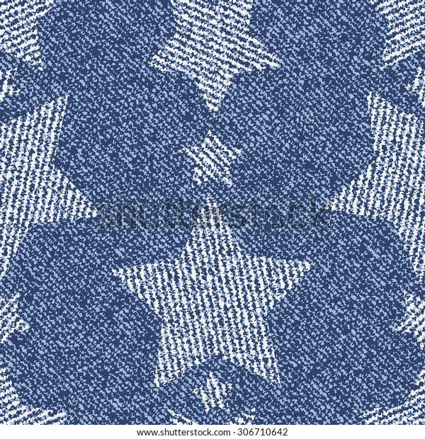 Jeans Background Stars Vector Denim Seamless Stock Vector (Royalty Free ...