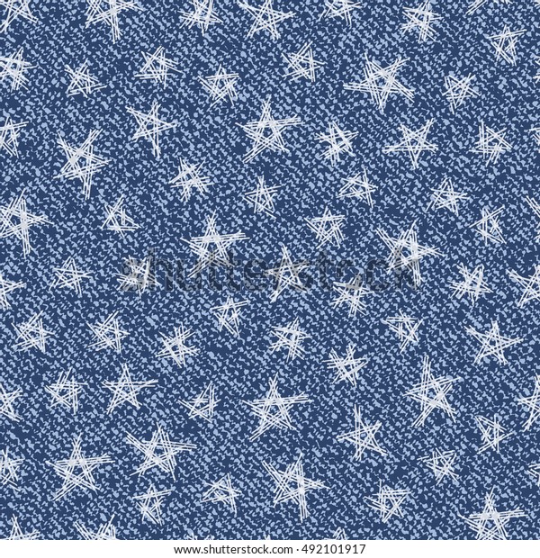 Jeans Background Stars Vector Denim Seamless Stock Vector (Royalty Free ...