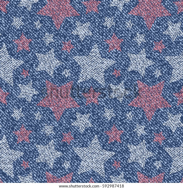 Jeans Background Stars Vector Denim Seamless Stock Vector (Royalty Free ...