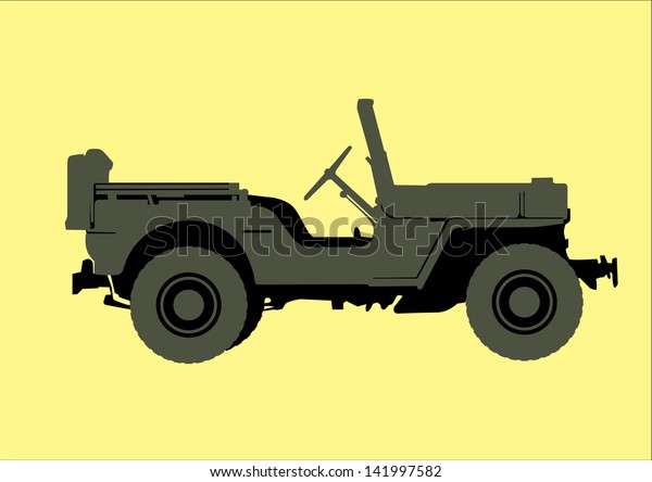 Jeep Army Vector Stock Vector (Royalty Free) 141997582 | Shutterstock