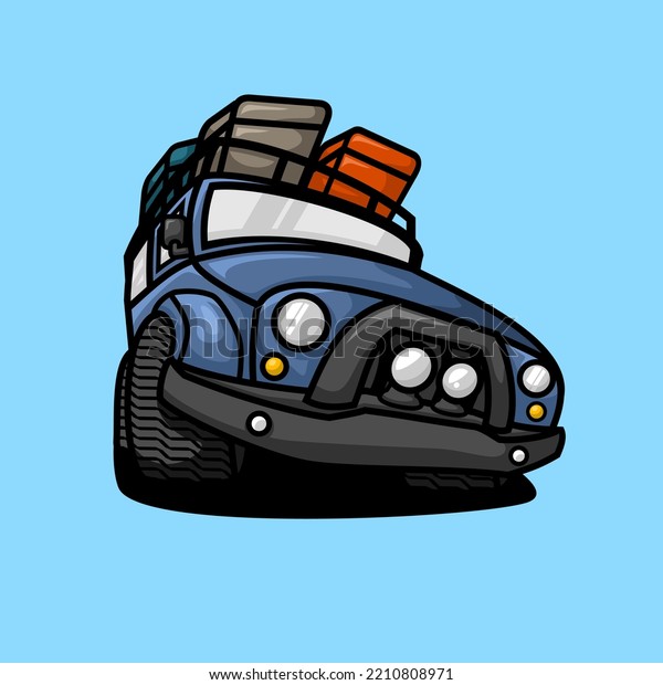 Jeep Car Cartoon Flat Design Style Stock Vector (Royalty Free ...