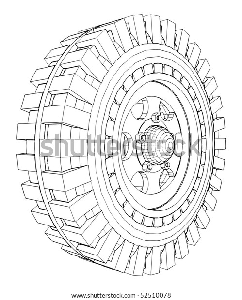 Jeep Wheel Tire Vector 08 Stock Vector (Royalty Free) 52510078 ...