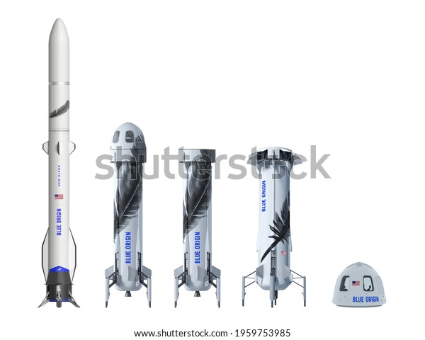 Jeff Bezos Spacecraft Blue Origin Set Stock Vector (Royalty Free ...