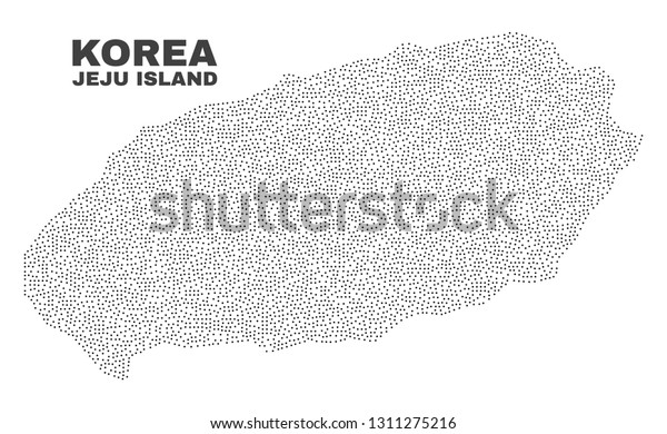Jeju Island Map Designed Tiny Points Stock Vector (Royalty Free ...