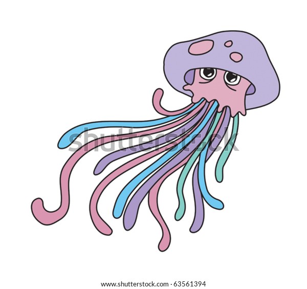 Jellyfish Cartoon Vector Illustration Stock Vector (Royalty Free ...