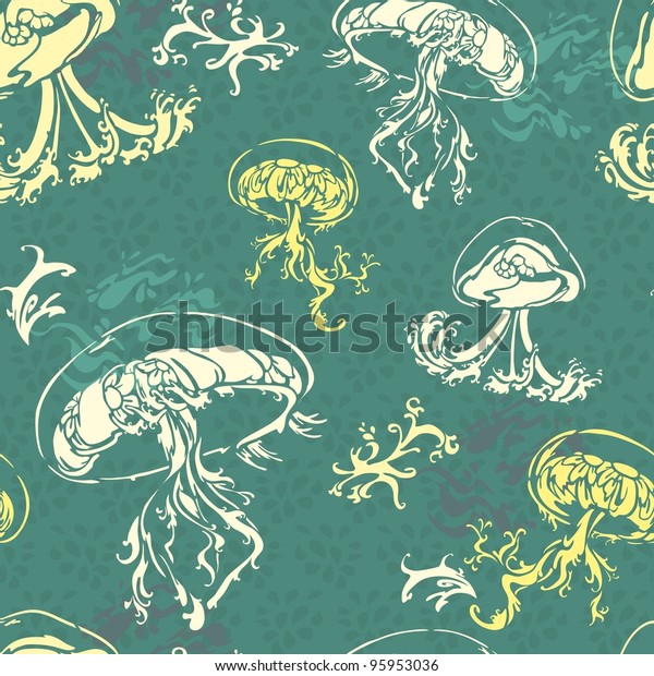 Jellyfish Sea Flower Pattern: เวกเตอร์สต็อก (ปลอดค่าลิขสิทธิ์) 95953036 ...