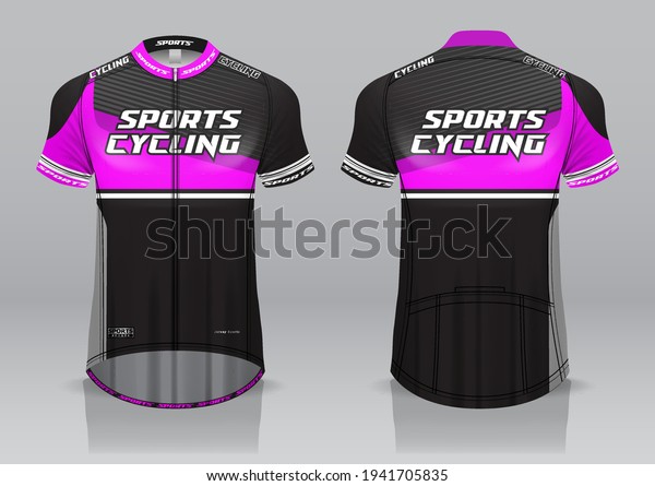 Jersey Design Cycling Front Back View: เวกเตอร์สต็อก (ปลอดค่าลิขสิทธิ์ ...