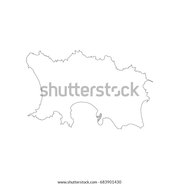 Jersey Map Outline On White Background Stock Vector (Royalty Free ...