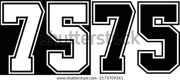 Jersey Number 75 Tshirt Design Stock Vector (Royalty Free) 2173709361 ...